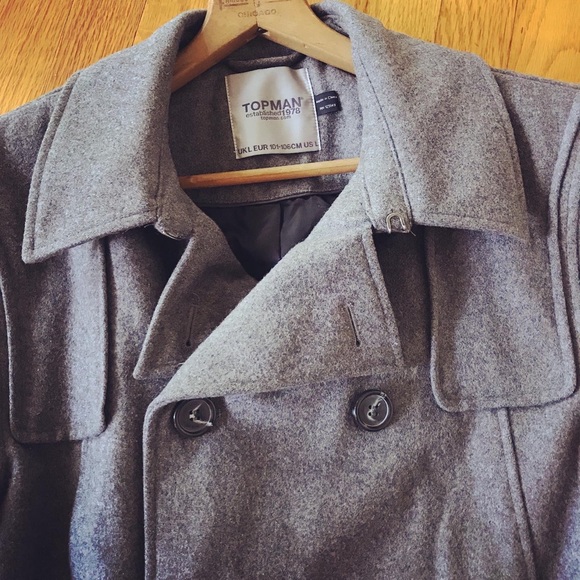 Topman | Jackets & Coats | Topman Woolblend Heather Gray Peacoat Brand ...